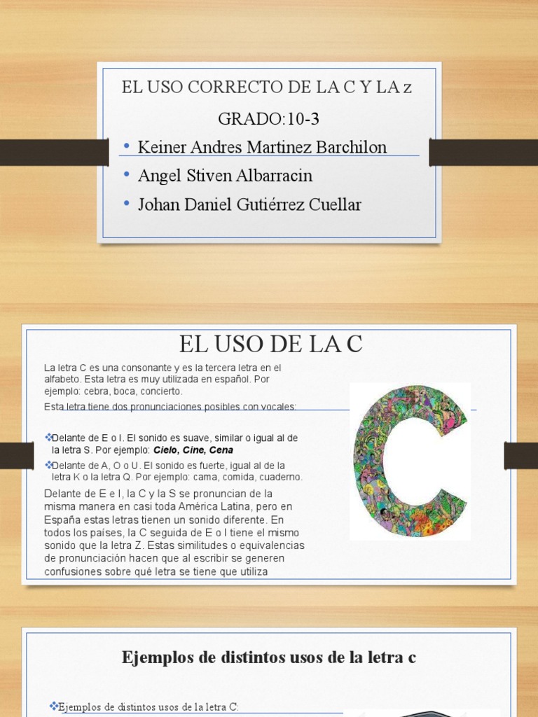 El Uso Correcto de La C y La Z | PDF | Artes del Lenguaje y Comunicación