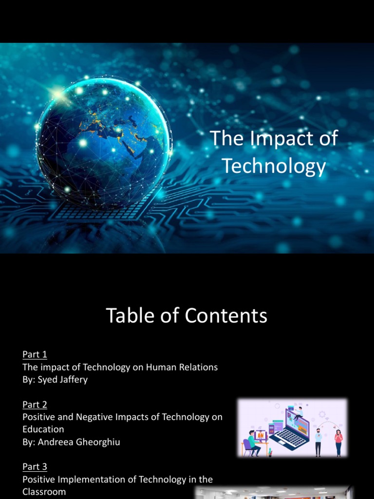 Impact of Technology Technological Literacy Simon Andreea Syed | PDF ...