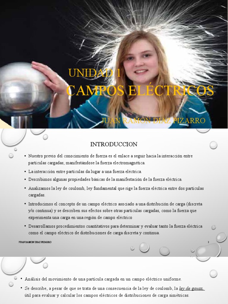 Unidad 1 Campos Electricos 2023 | PDF | Carga eléctrica | Campo eléctrico