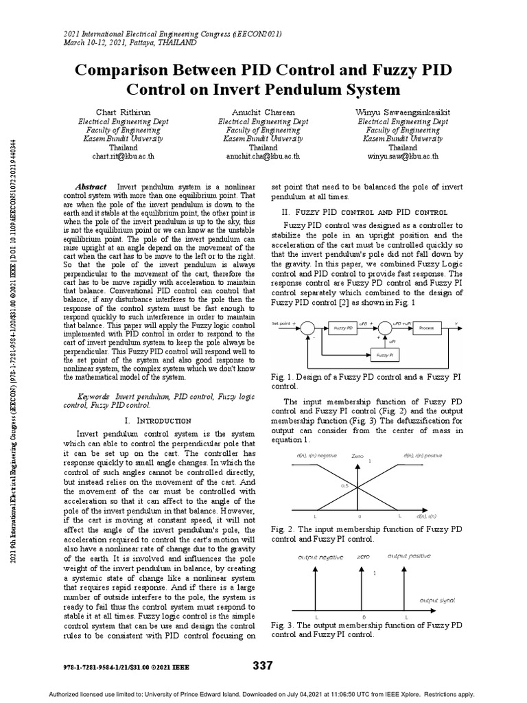 Comparison Between PID Control and Fuzzy PID | PDF | Fuzzy Logic ...