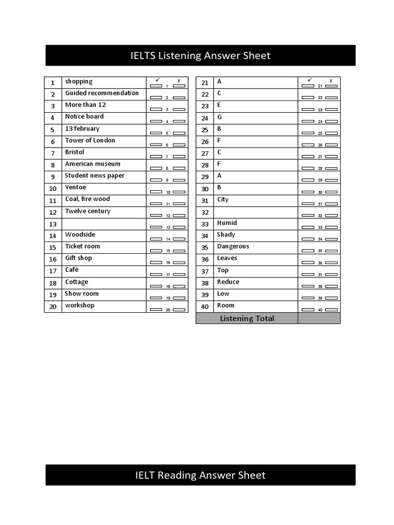 IELTS Answer Sheet Guide | PDF | Whales | Mammals