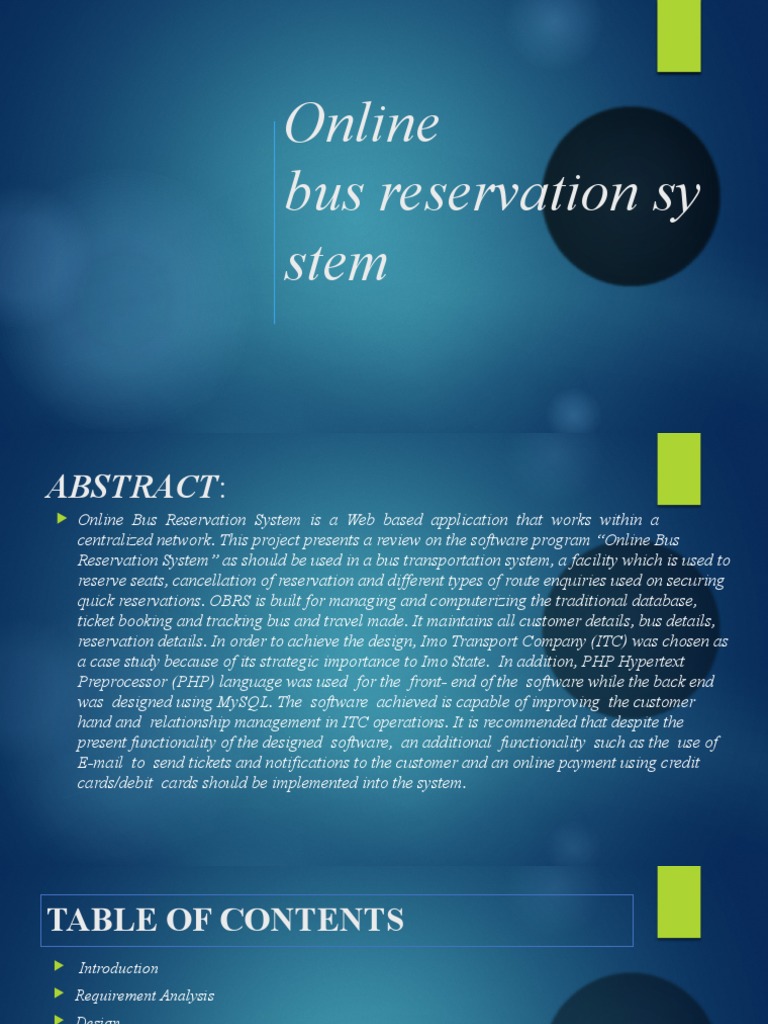 Online Bus Reservation Sy Stem | PDF | Software | Databases
