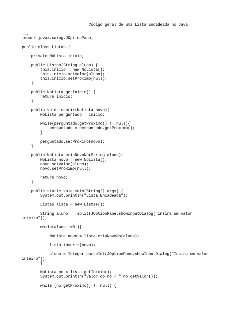 Lista Encadeada Java | PDF