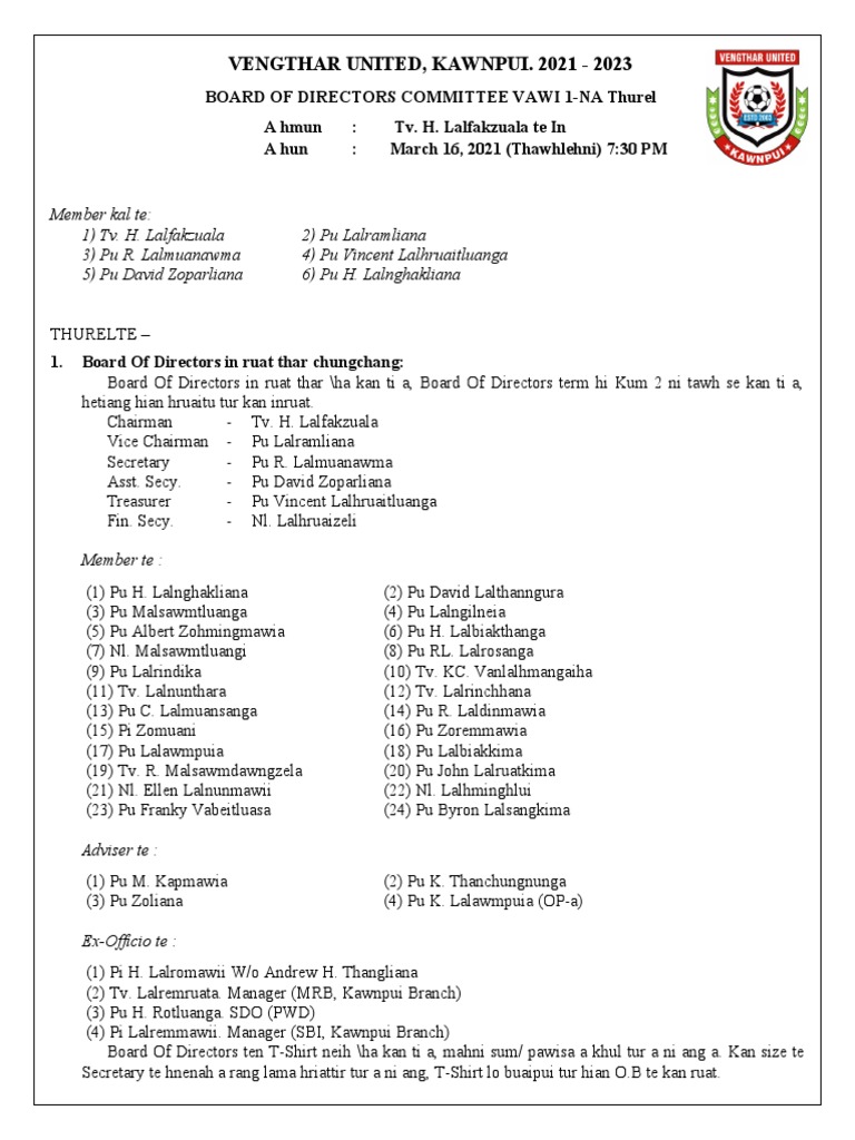 Bod Meeting 16 3 2021 Pdf