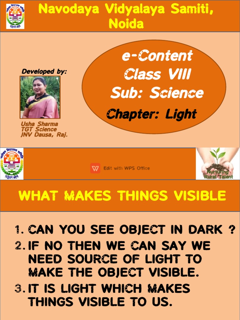 Light Class 8 | PDF | Reflection (Physics) | Eye