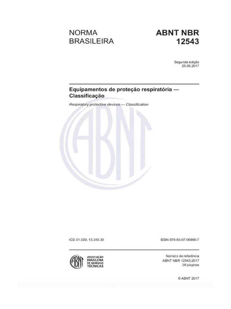 NBR 12543 - 2017 - Equipamentos de Proteção Respiratória ...