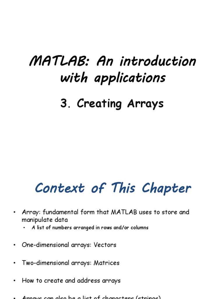 3-Creating Arrays - For Students - Mid Term | PDF | Matrix (Mathematics) | Mathematical Relations
