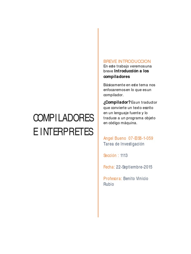Compiladores e Interpretes | PDF | Métodos y materiales de enseñanza ...