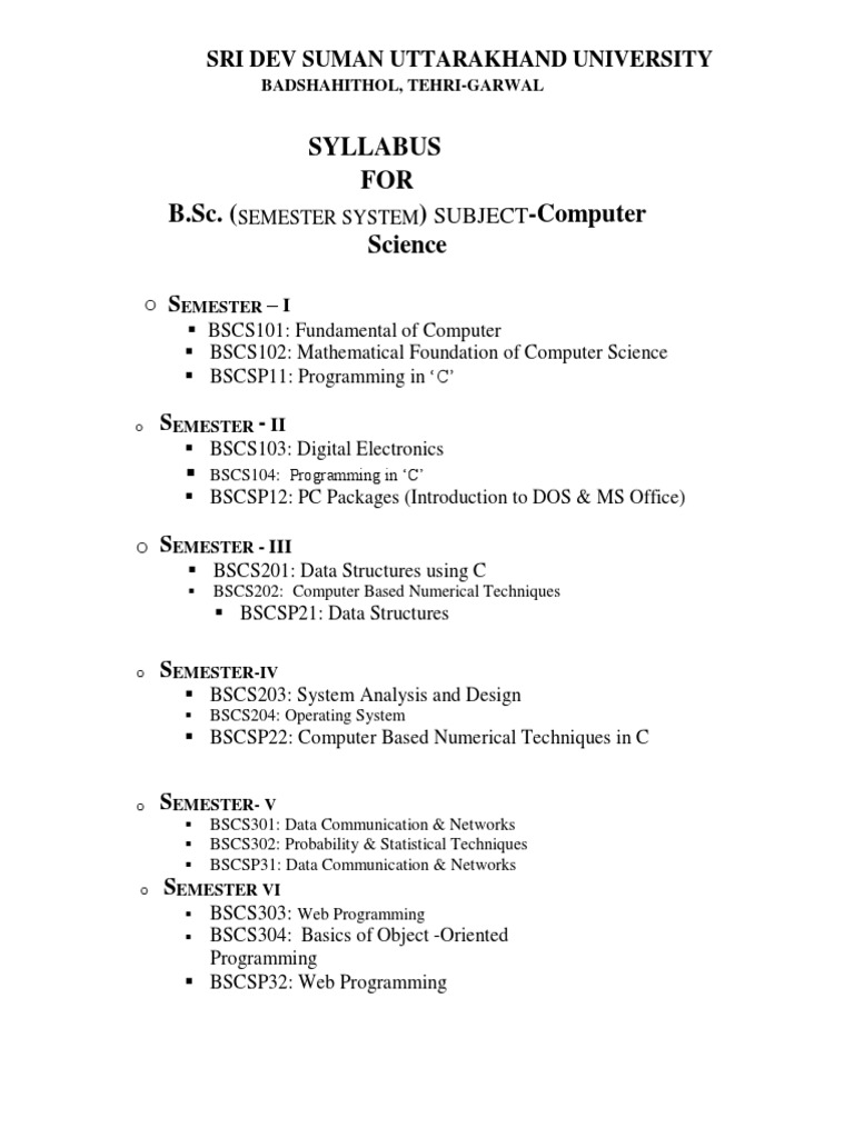 Syllabus CS | PDF | Computer Network | Group (Mathematics)