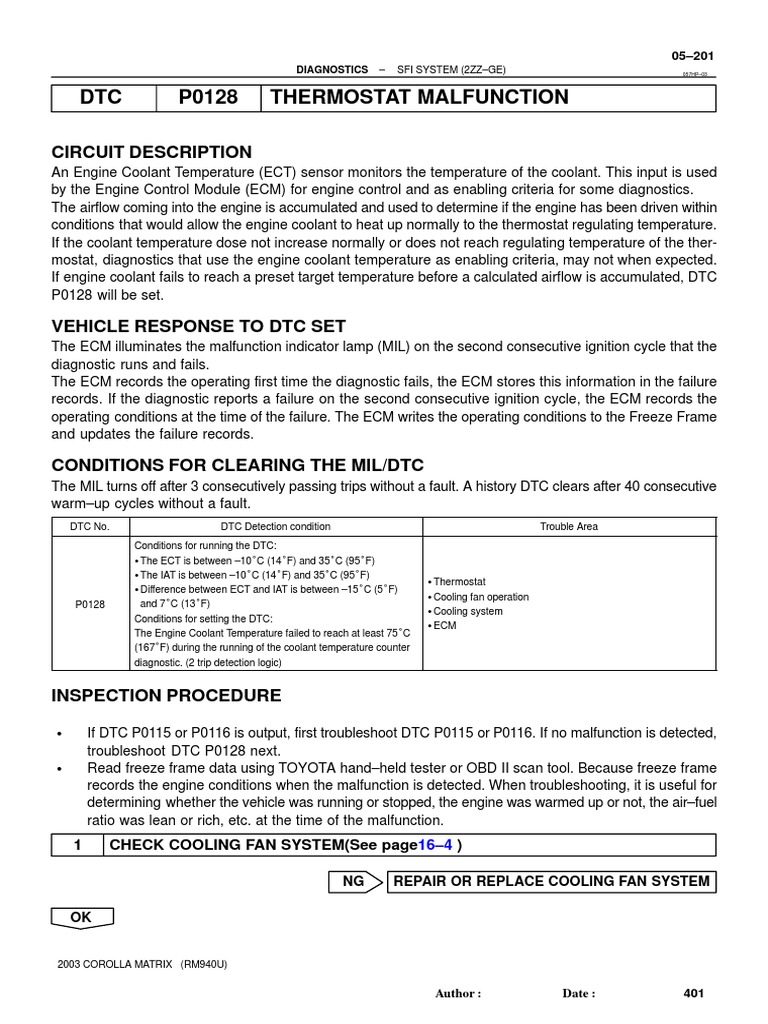 Thermostat Diagnostic Trouble Code | PDF | Thermostat | Vehicle Technology