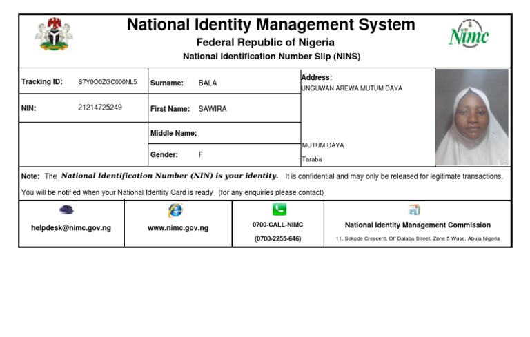 National Identity Management System: Federal Republic of Nigeria | PDF