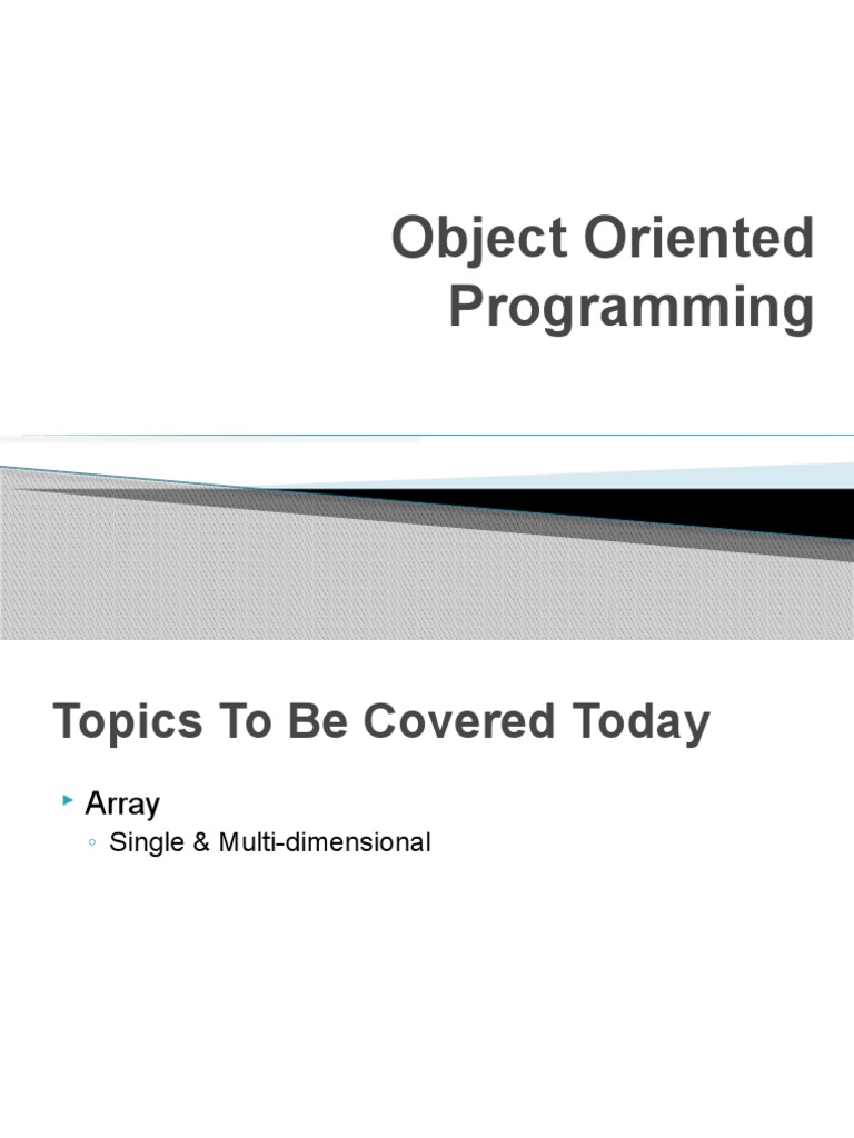Lec - 04 - Arrays | PDF | Programming Paradigms | Information Technology Management