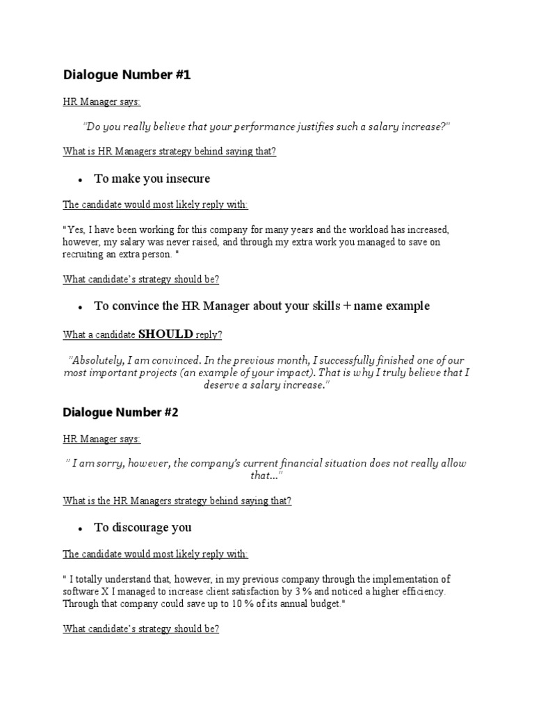 Salary Negotiation Sample | PDF | Business