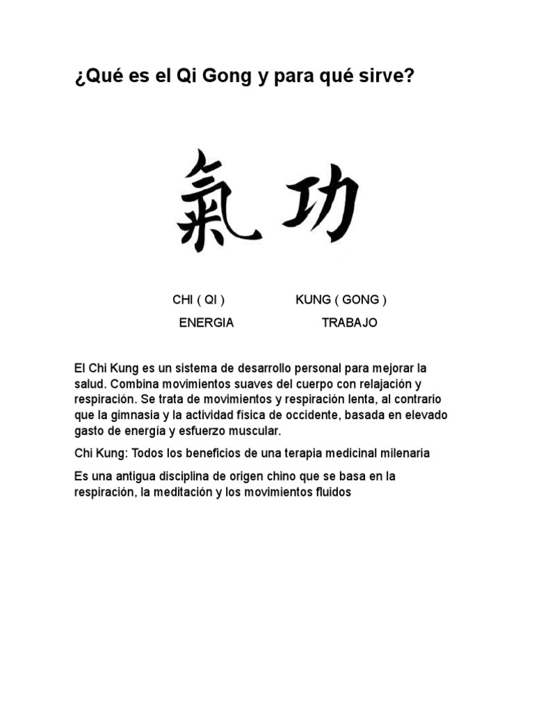 Qué Es El Qi Gong y para Qué Sirve | PDF | Qigong | Qi