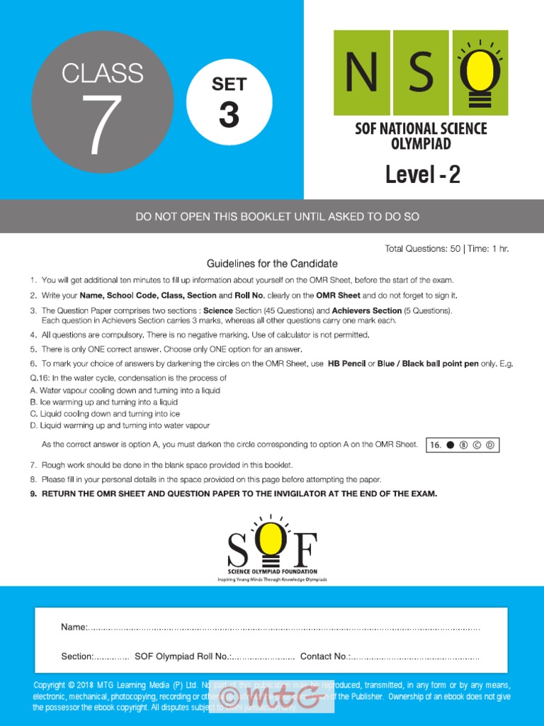 Nso Level2 Class 7 Set 3 | Download Free PDF | Sodium Bicarbonate ...