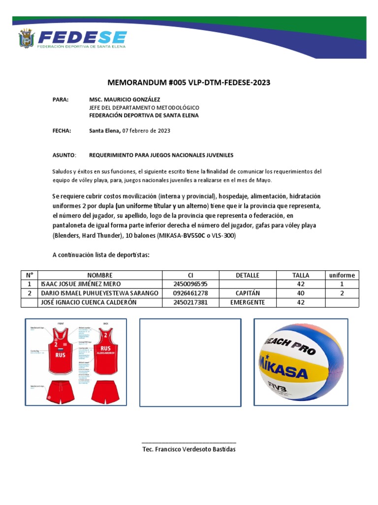 MEMORANDUM 005 Juegos | PDF