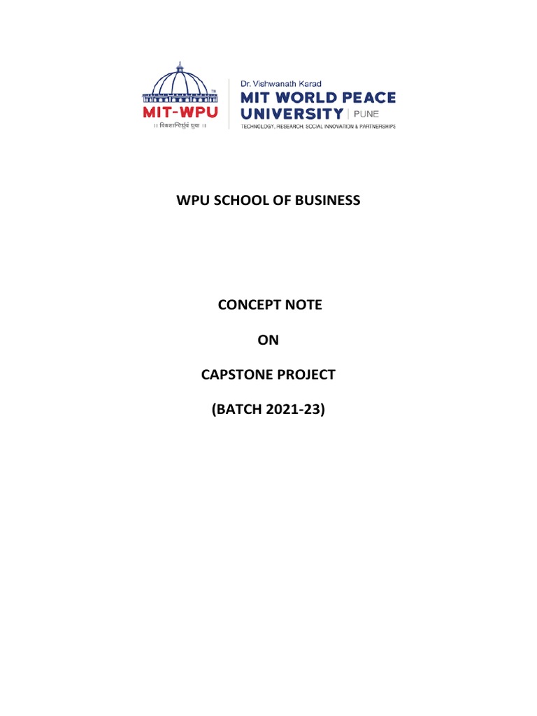 Capstone Project - Concept Note | Download Free PDF | Thesis