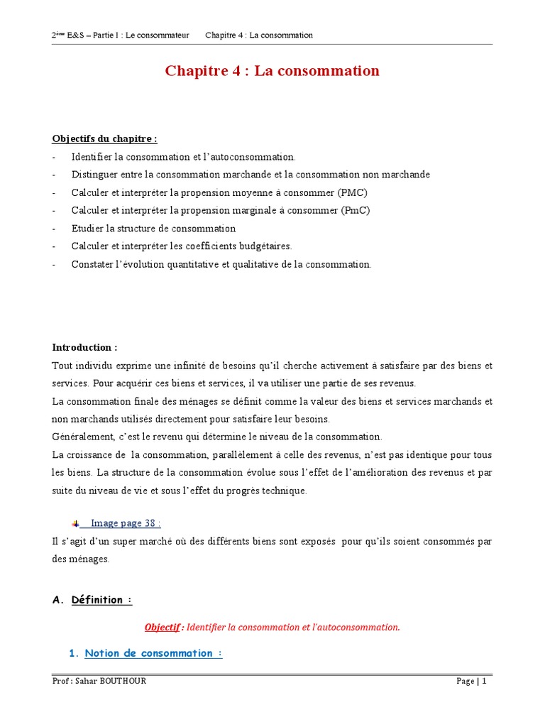 Définition et Types de Consommation | PDF | Consommation (Économie ...
