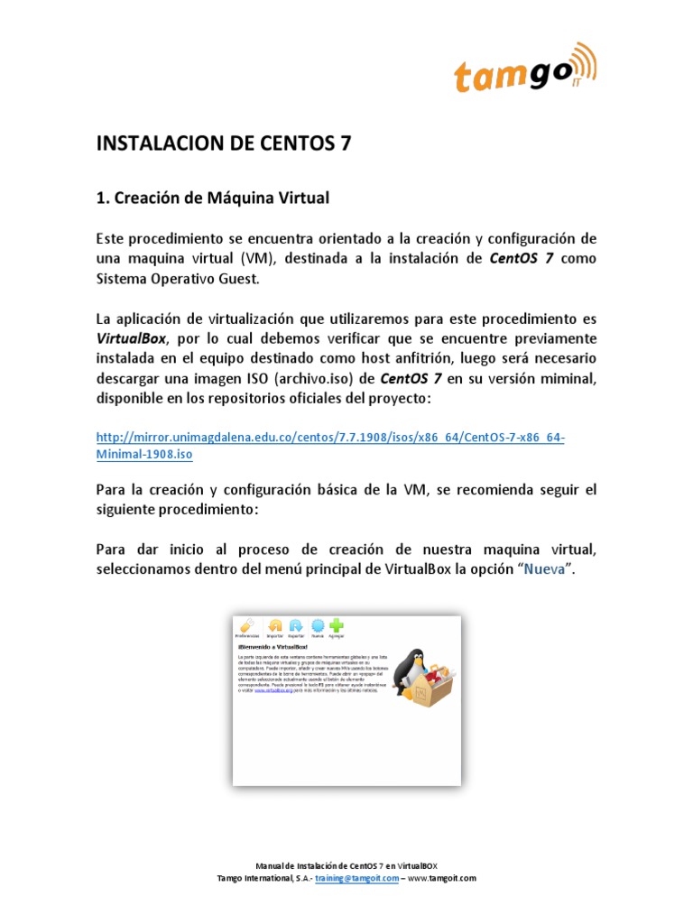 LAB 1 - Instalacion de CentOS en VirtualBox | PDF | Dirección IP | Máquina virtual