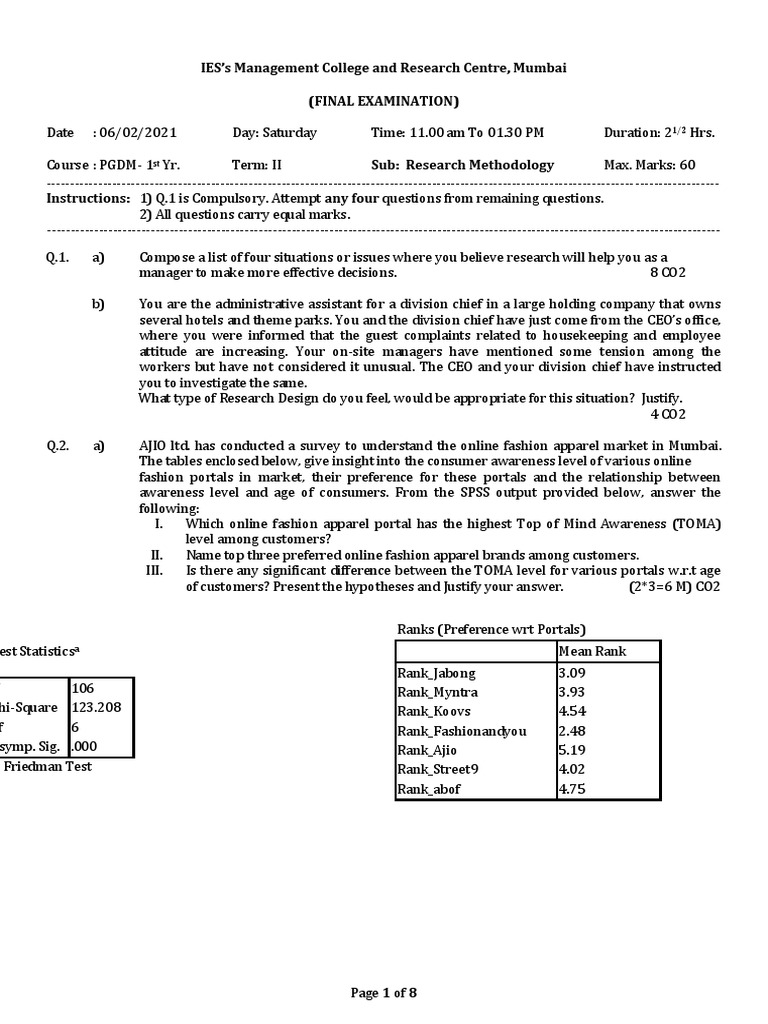 Research Methodology | PDF | Coefficient Of Determination | Errors And Residuals