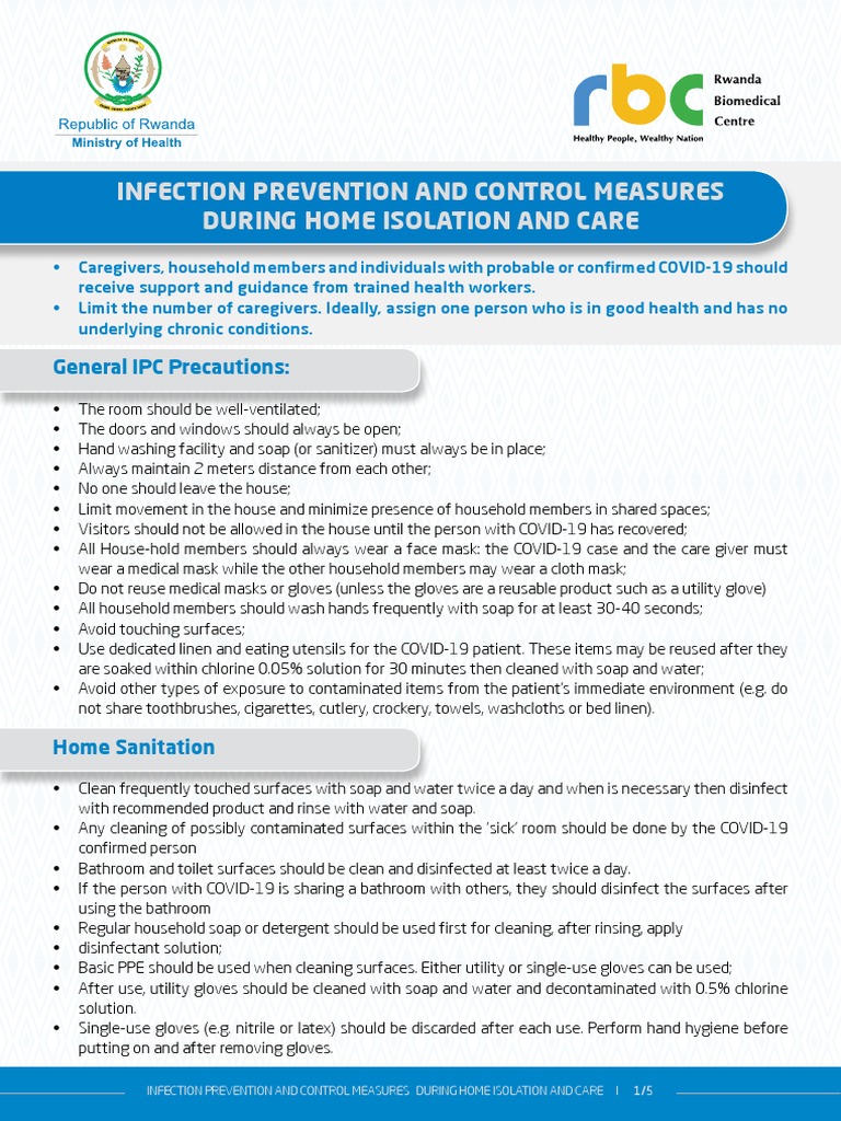 Infection Prevention and Control Measures During Home Isolation and ...