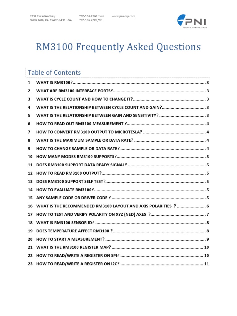 RM3100 Frequently Asked Questions: A Comprehensive Guide to Configuring ...