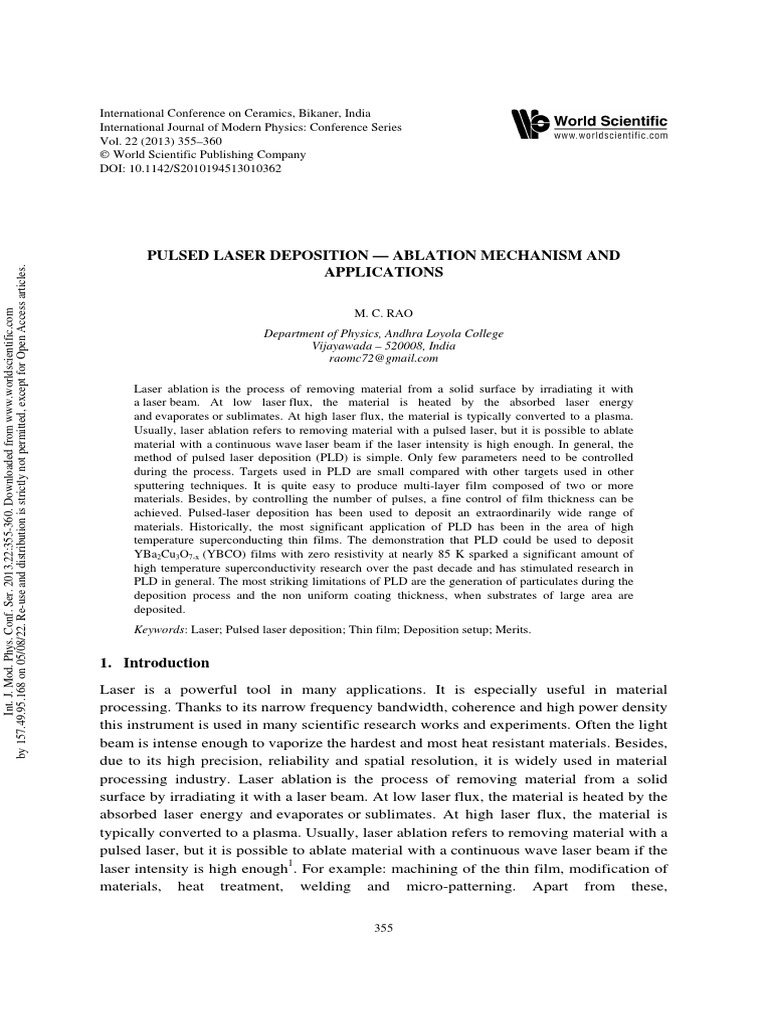 Thin Film - Pulsed Laser Deposition Method | PDF | Thin Film | Laser