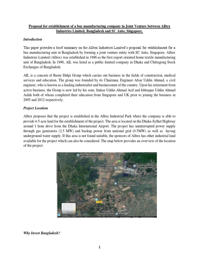 Brief JV Proposal | PDF | Foreign Direct Investment | Bangladesh