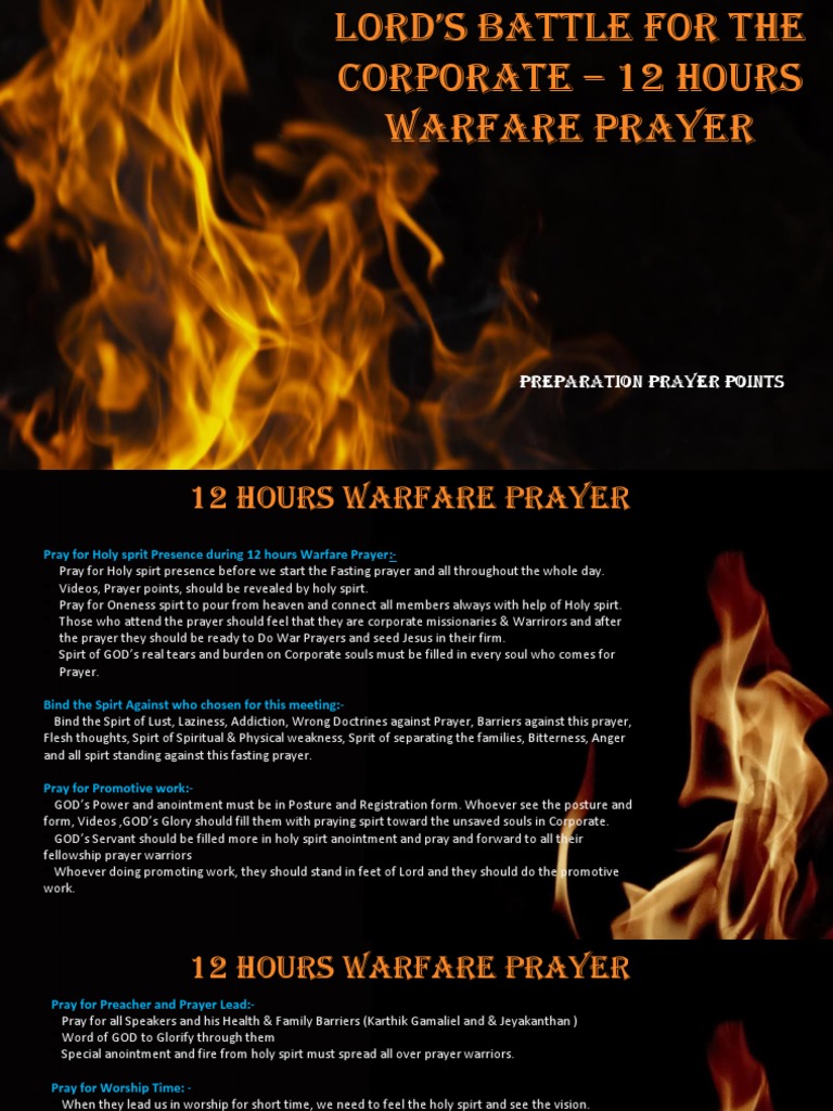 12 Hours Warfare Prayer | PDF | Prayer | Holy Spirit