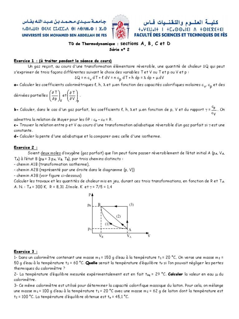 Relation de Mayer et gaz parfaits | PDF | Capacité thermique | Grandeur ...