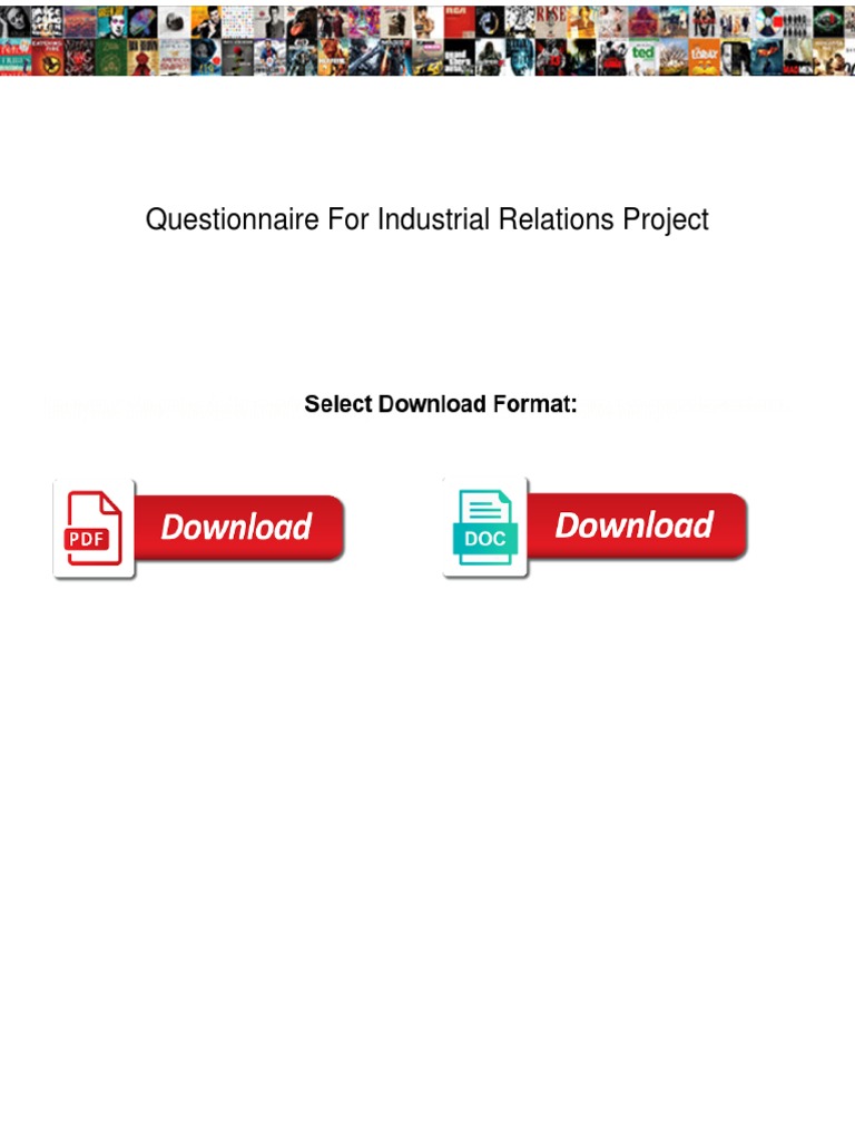 Questionnaire For Industrial Relations Project | PDF | Employment | Job Satisfaction