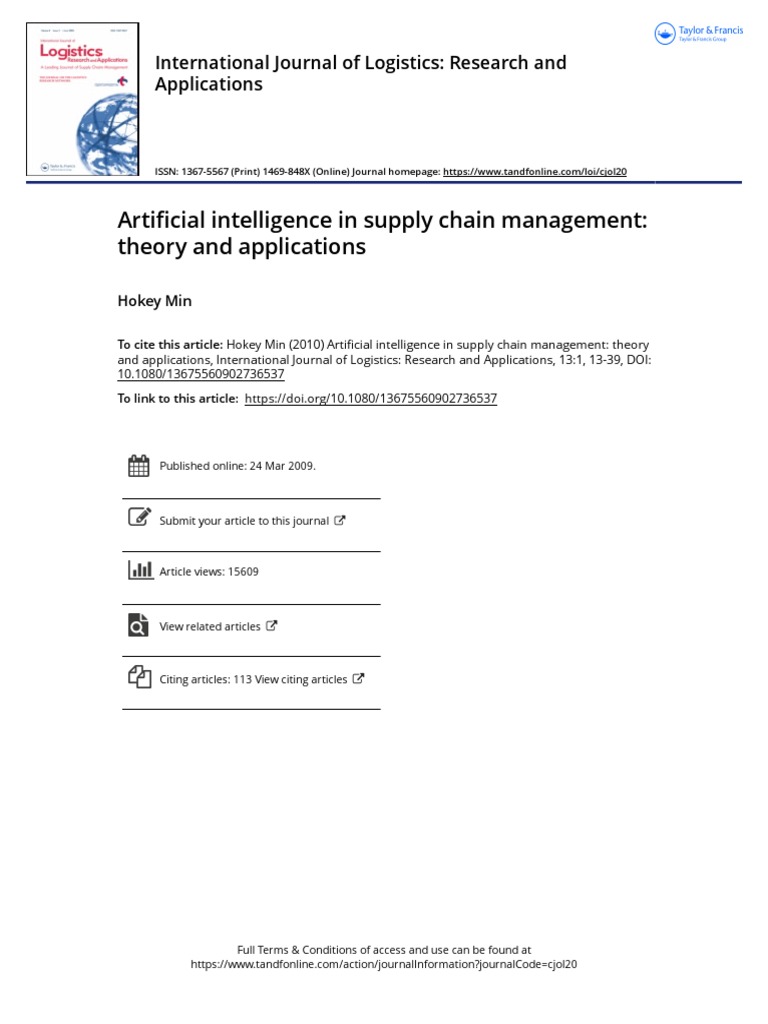 Artificial Intelligence In Supply Chain Management Theory And