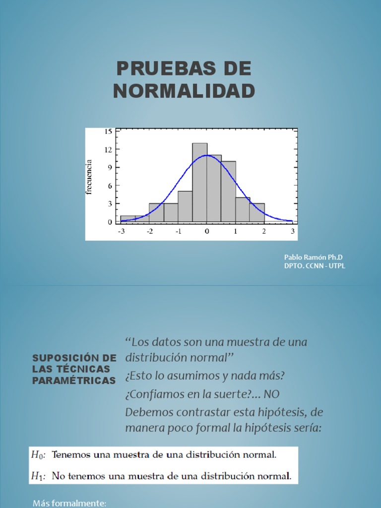 Pruebas de Normalidad | PDF | Distribución normal | Estadísticas