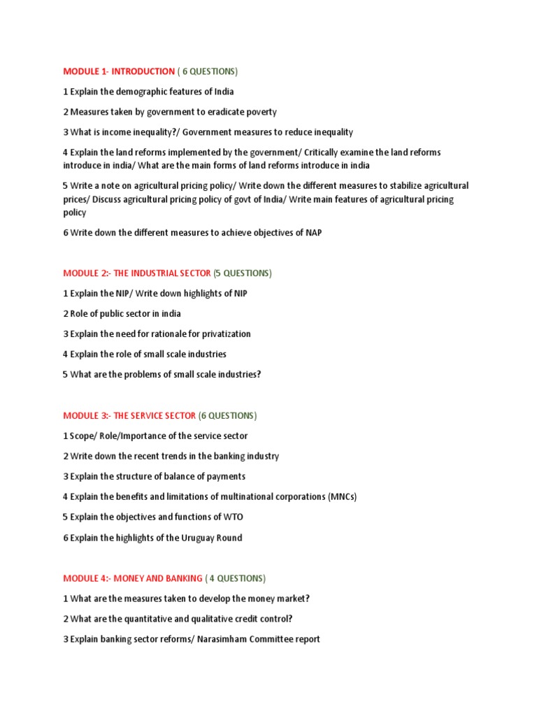 Economics Question Bank Overview | PDF