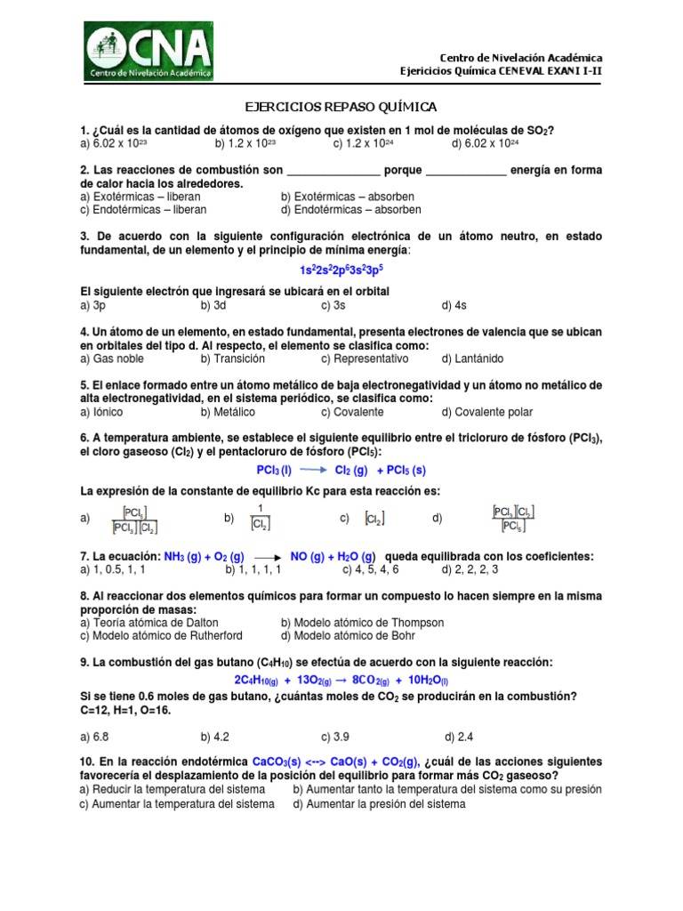 Ejercicios Repaso Química: 1s 2s 2p 3s 3p | PDF | Mole (Unidad) | Gases
