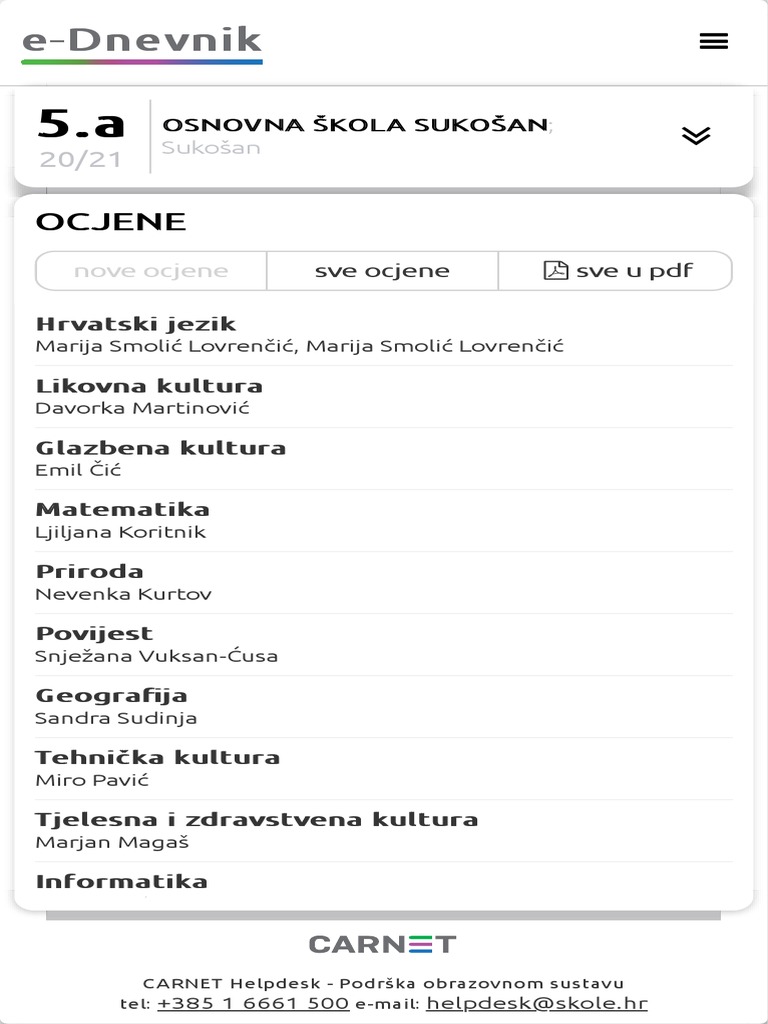 Ocjene Ocjene | PDF