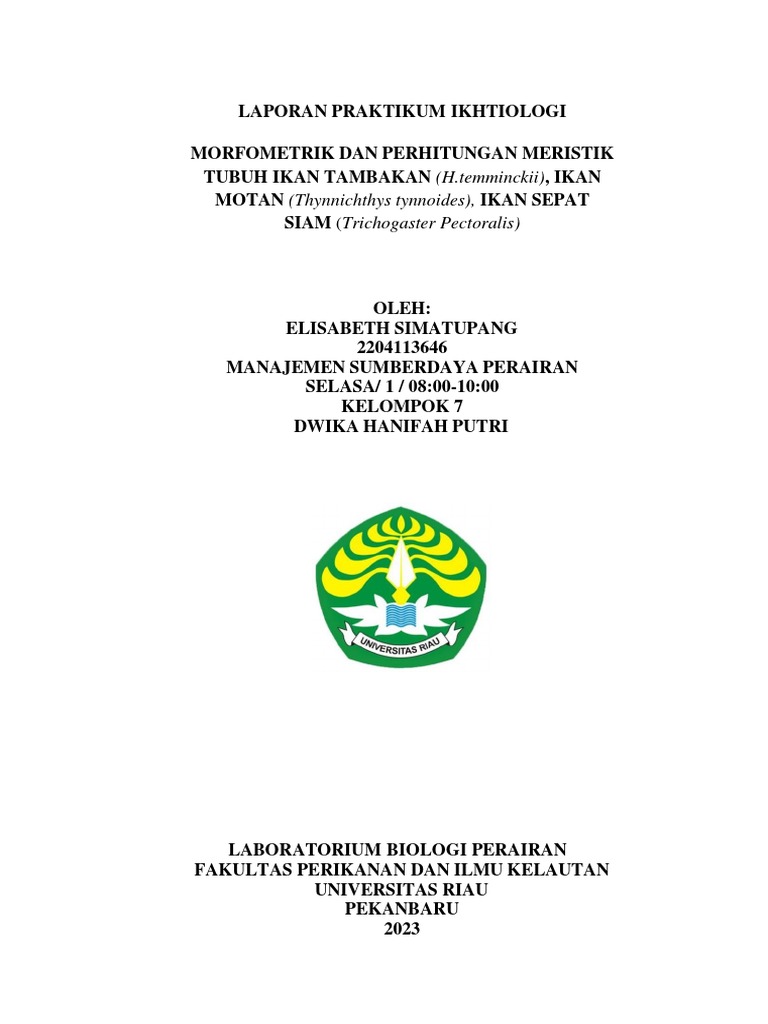 Ekoper MORFOMETRIK MERISTIK IKTIOLOGI | PDF