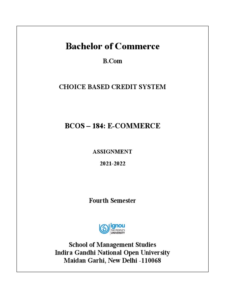 Bcos-184 E-Commerce e (IV) | PDF | E Commerce | Computing