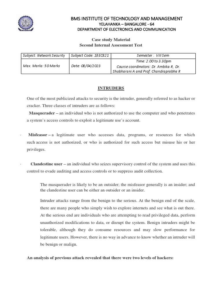 Case Study - T2 - 22 - INTRUDERS | PDF | Password | Secrecy