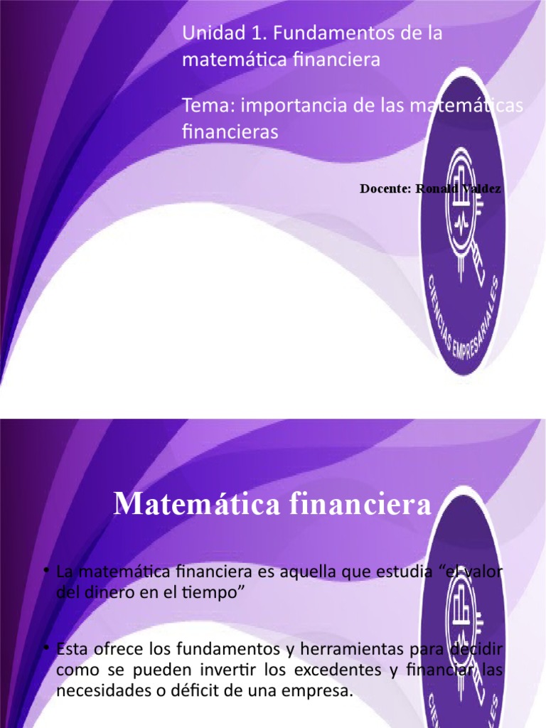 Fundamentos de Matemática Financiera | PDF | Interés | Finanzas Matemáticas