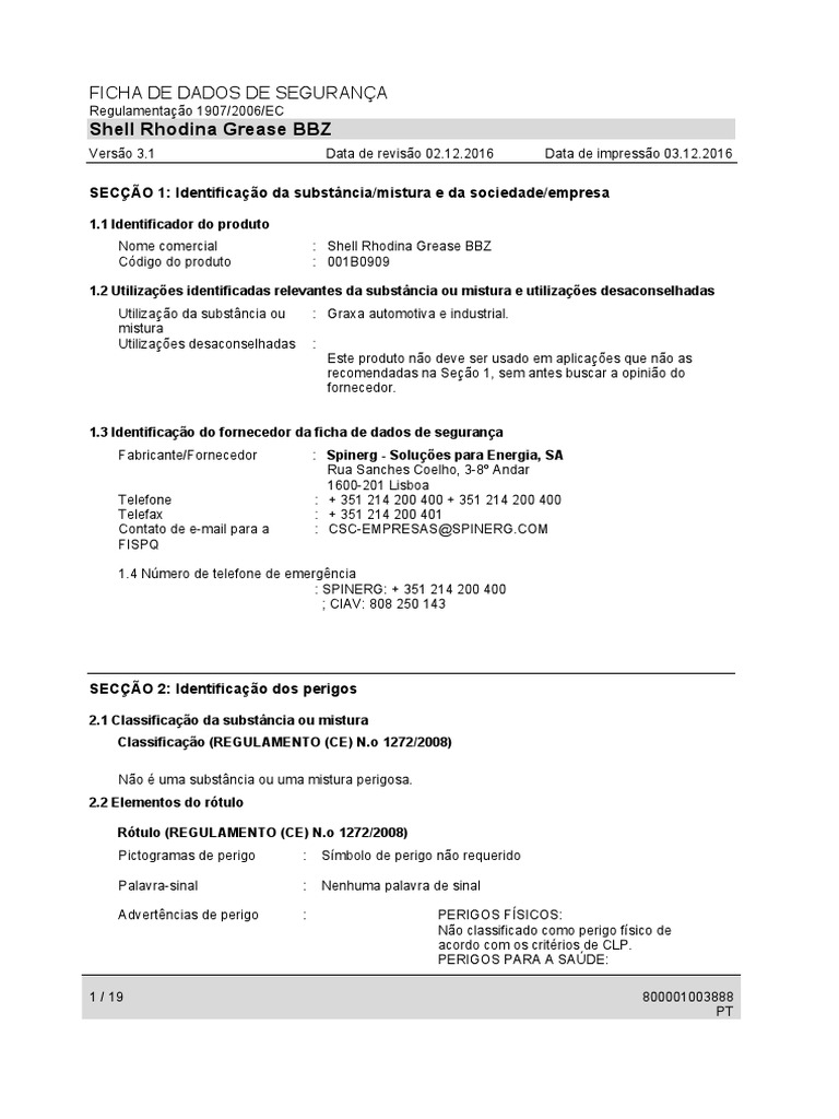 Fispq - Shell - Rhodina Greade - Revisão 2016 | PDF | Desperdício ...