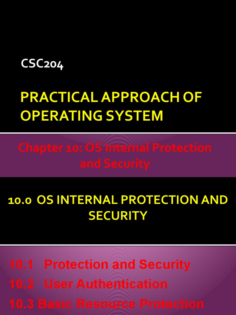 CH4 - OS Internal Protection & Security | PDF | Password | Authentication