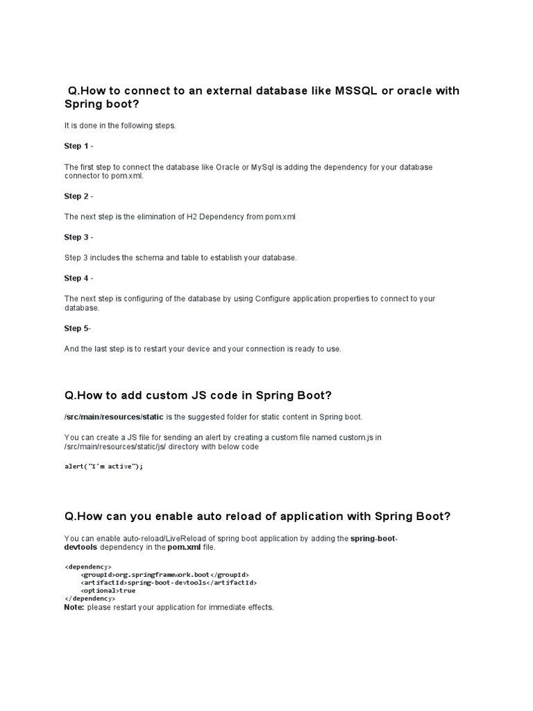 Spring Boot Interview Questions For 5+ Years Experience | Download Free ...