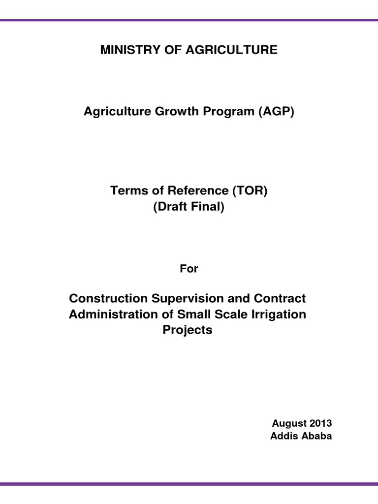 TOR For Construction Supervision | PDF | Consultant | Specification (Technical Standard)