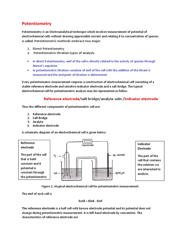 Potentiometry | PDF | Ph | Titration