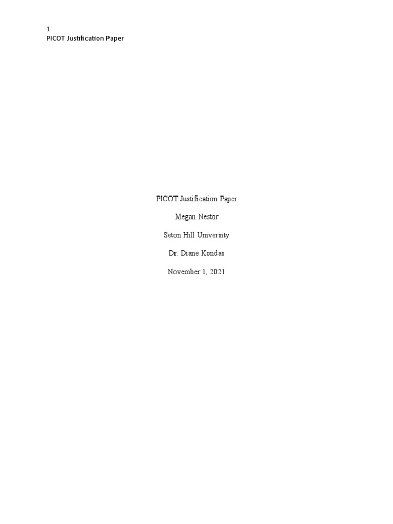 Picot Question and Justification Paper | PDF | Obesity | Nursing Picot Question and Justification Paper | PDF | Obesity | Nursing