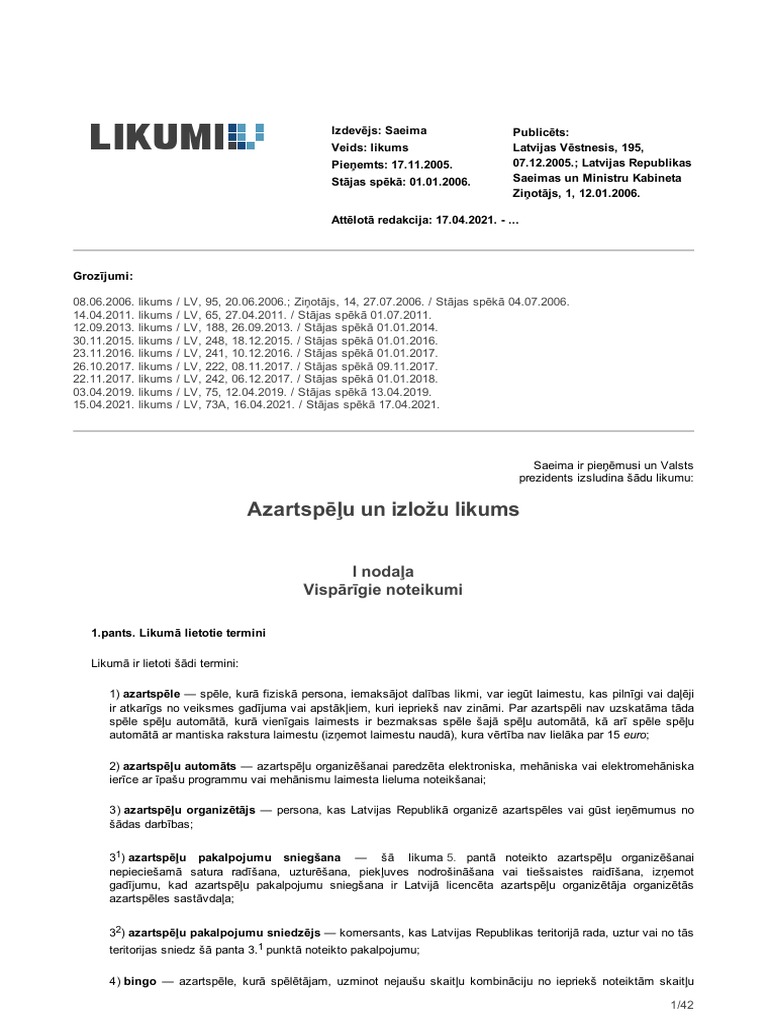 Likumi LV 122941 17.04.2021 LV | PDF