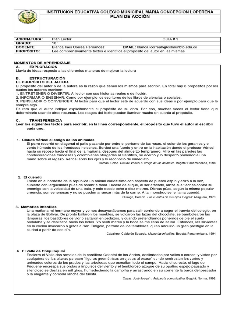 Institución Educativa Colegio Municipal Maria Concepción Loperena | PDF