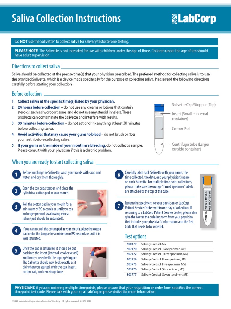 Saliva Collection - Swab Method | Download Free PDF | Saliva | Health Care