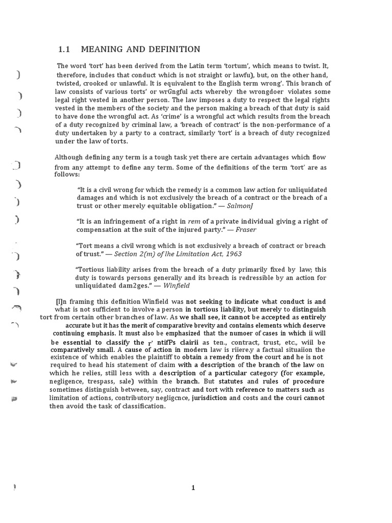 Understanding Tort Law and Its Definitions | PDF | Tort | Damages